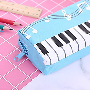 FEIlei Pencil Case, Music Notes Piano Keyboard Pencil Case Large Capacity Pen Bags Stationery Office -Black