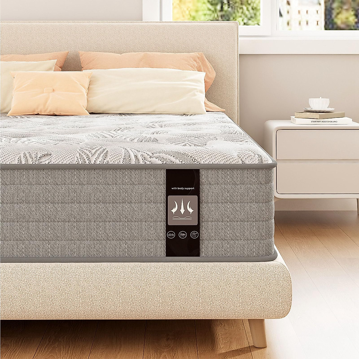 Yuewanshun Twin XL Mattress 12 Inch, Hybrid XL Twin Mattress in a Box, Individual Pocket Springs with Memory Foam, Medium Firm, Cooler Sleep with Pressure Relief and Edge Support, 38"*80"*12"
