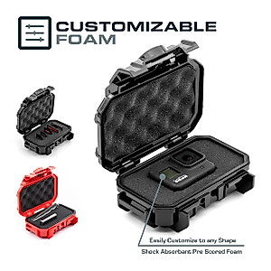 Seahorse 52 Waterproof Dry Box Hard Protective Micro Case - Mil Spec/USA Made / IP67 Waterproof/Lockable/Airtight - for Earbuds, PLB, IEM, Small Medical Devices, Portable (Rubber Boot)