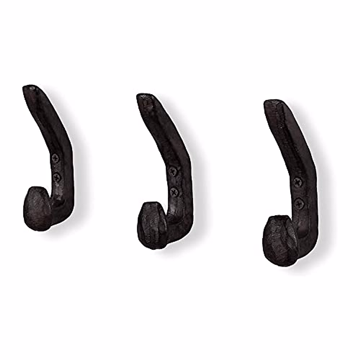 Rustic State Halle Wall Mount Cast Iron Hooks Coat Towel Bag Hat Hanger Multiuse Entryway Railroad Spike Rack Black Set of 3