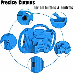 LTROP Kids Case for Samsung Galaxy Tab A 10.1 Model SM-T510/T515, Light Weight Shockproof Shoulder Strap Handle Stand Kid-Friendly Bumper Case for Galaxy Tab A 10.1" Tablet - Blue