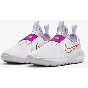 Nike Unisex-Child Flex Runner 2 Running Shoes, White/Metallic Copper, 7 Big Kid