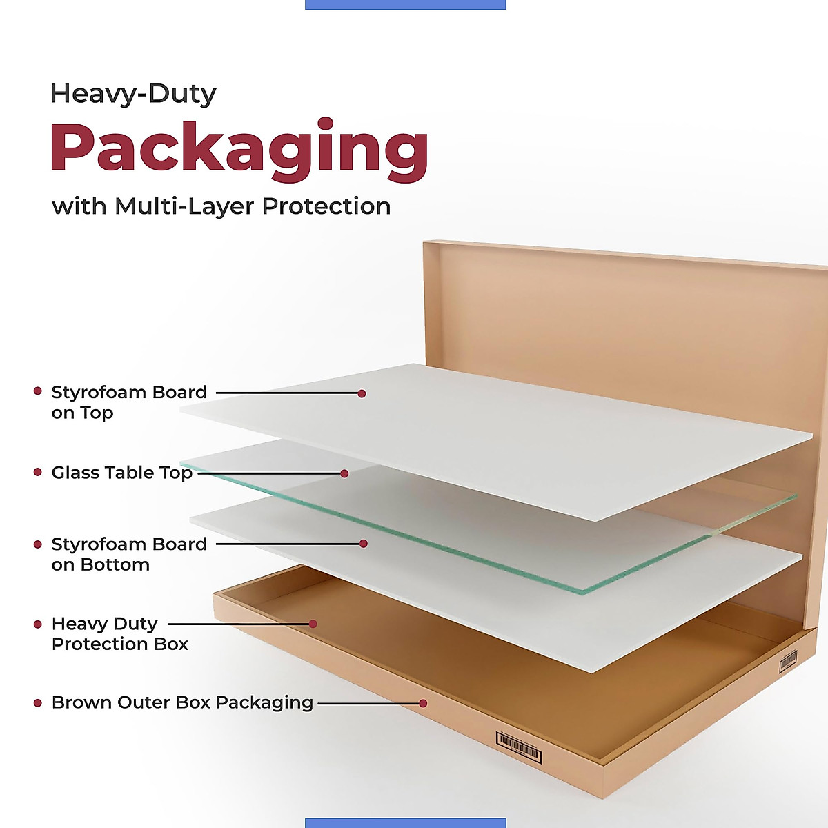 Fab Glass and Mirror 24" X 36" Inch Rectangle 3/8" Thick Tempered Beveled Edge Polish Radius Corners Glass Table Top, Clear