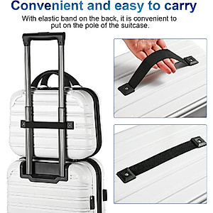 Hard Case Luggage 2 Piece Sets Carry On Luggage Lightweight With Spinner Wheels Rolling Suitcase 22x14x9 Airline Approved PC+ABS TSA Lock Hardshell Travel Carry On Hardside 14/20 Inch 2PCS,White