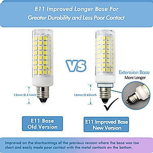 ZSSXOLED [Pack of 5] E11 LED Light Bulb 7W Dimmable E11 Mini Candelabra Base 75W Halogen Equivalent, T3/T4 JD E11 LED Corn Bulb for Indoor Chandeliers Cabinet Decorative Lighting White 6000K