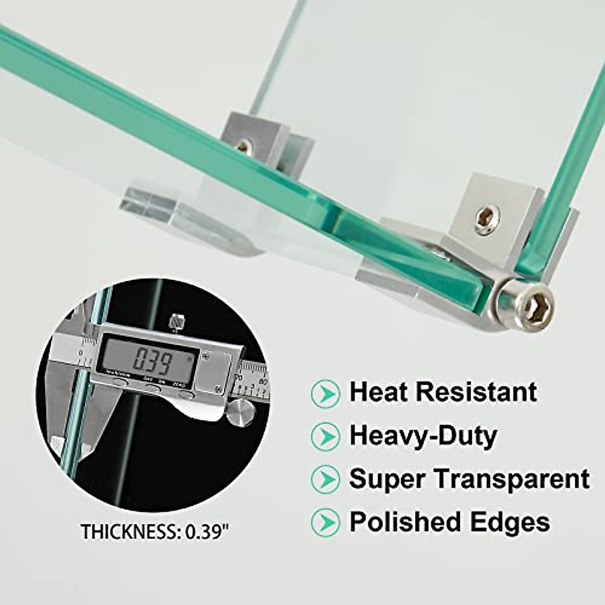 HOMREST Fire Pit Wind Guard Rectangular, 33"x15.35"x4.72" Tempered Glass Flame Guard, Fire Pit Table Wind Guard Fence for Rectangular Outdoor Patio, Clear HD Glass 0.39 Inch Thick