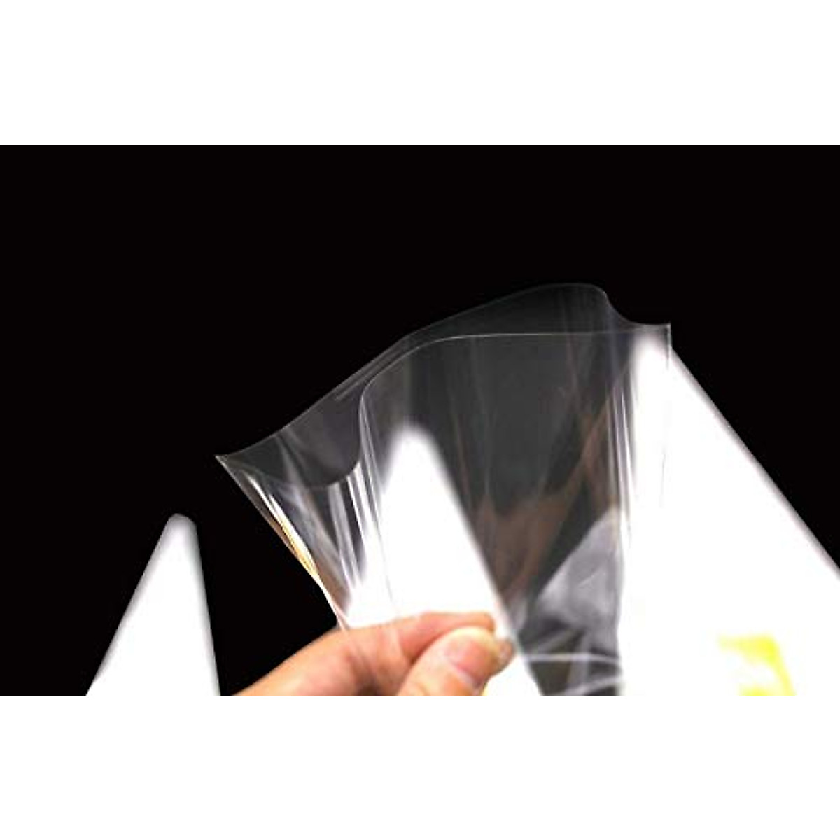 Muyindo 100 Pieces (7x15 Inch) Clear Bags Cone Bag Cello Bags Popcorn Bags Triangle Goody Bags with Twist Ties for Candies Handmade Cookies Bags