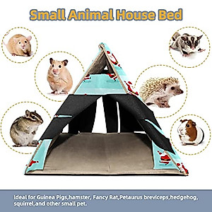 Y-DSIWX Guinea Pig House Bed, Rabbit Large Hideout, Small Animals Nest Hamster Cage Habitats Funny Santa Claus Dancing Cute Christmas Element