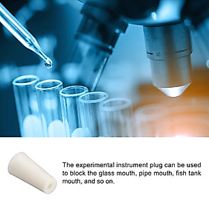 Rebower Solid Lab Rubber Stoppers Drilled Silicone Plugs, [for Glass Ports, Pipe Mouths] - 8-12mm /Beige/ 5Pcs