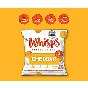 Whisps Cheese Crisps - Parmesan & Cheddar Cheese Snacks, Keto Snacks, 6-9g of Protein Per Bag, Low Carb, Gluten & Sugar Free, Great Tasting Healthy Snack, All Natural Cheese Crisps - Variety, .63 Oz (Pack of 12)