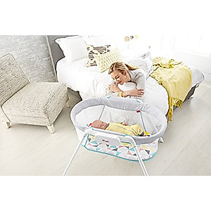 Fisher-Price Stow 'n Go Bassinet Windmill, portable baby cradle with soothing features for infants and newborns