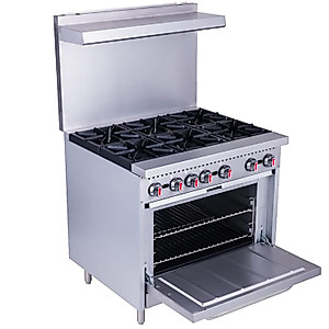 Kratos 29Y-044-LP 36" Gas Range, 6 Burners, 210,000 BTU Output, Liquid Propane Gas