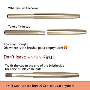 Rownyeon Travel Retractable Lip Brush Applicators Flat for Lipstick Gloss Creams Portable with Cap, Professional Makeup Brush for Women Girls As Christmas Gift and Halloween Makeup Tools