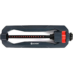 Eden 94113 Lawn & Garden Essential Oscillating Water Sprinkler For Yard W/Quick Connect Starter Set, 16 Nozzles, Covers up to 3,600 sq. ft, Heavy Weight Base