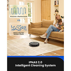 Proscenic 850T Robot Vacuum and Mop Combo, WiFi/App/Alexa/Siri Control, Robotic Cleaner with Gyro Navigation, Boundary Strip Included, Self-Charging, Slim, Good for Hard Floor, Pet Hair, Carpet