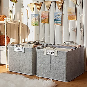 LoforHoney Home Bundle- Storage Bins with Metal Frames Light Gray Jumbo 2-Pack & 4-Pack