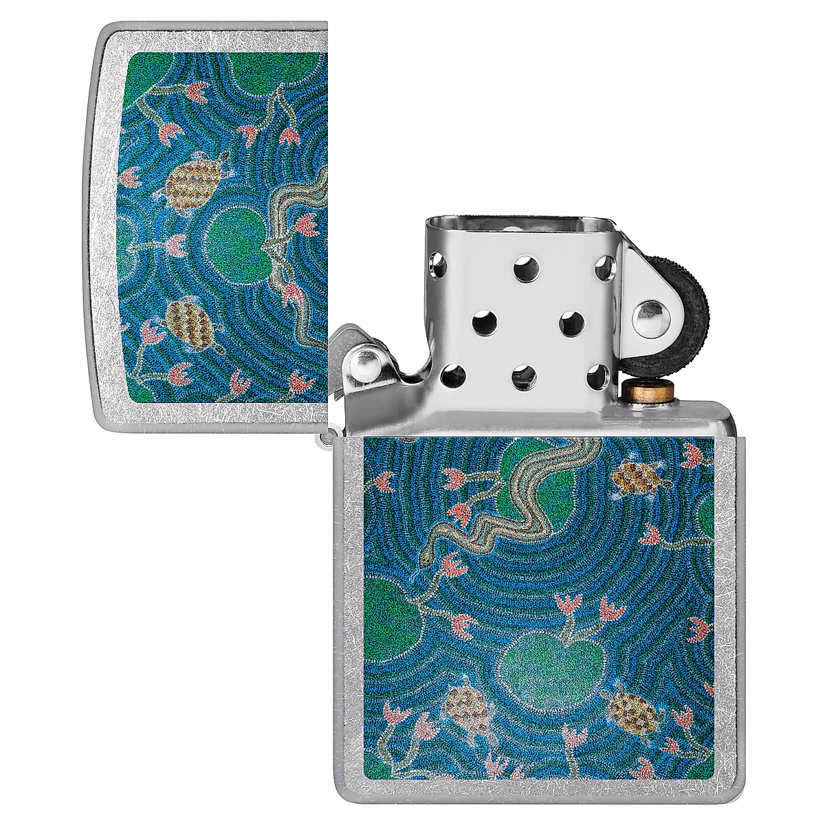 Zippo John Smith Gumbula Snake & Turple Design Street Chrome Pocket Lighter
