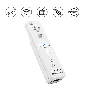 2 Pack Wii Remote Controller with Motion Plus, Wireless Controller for Nintendo Wii and Wii U, with Silicone Case and Wrist Strap, No Nunchucks