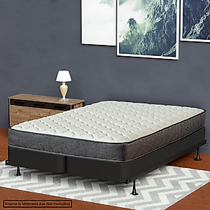 Spring Air Air, 4-Inch Sturdy Split Box Spring for Mattress Support-Durable and Fully Assembled, Natural Wood Foundation for King, Black