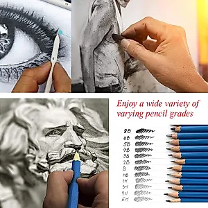 AITUSHA 36-Piece Professional Sketch Pencil Set with 50-Page Drawing Pad: Perfect Art Supplies for Artists, Beginners, Adults, and Teens