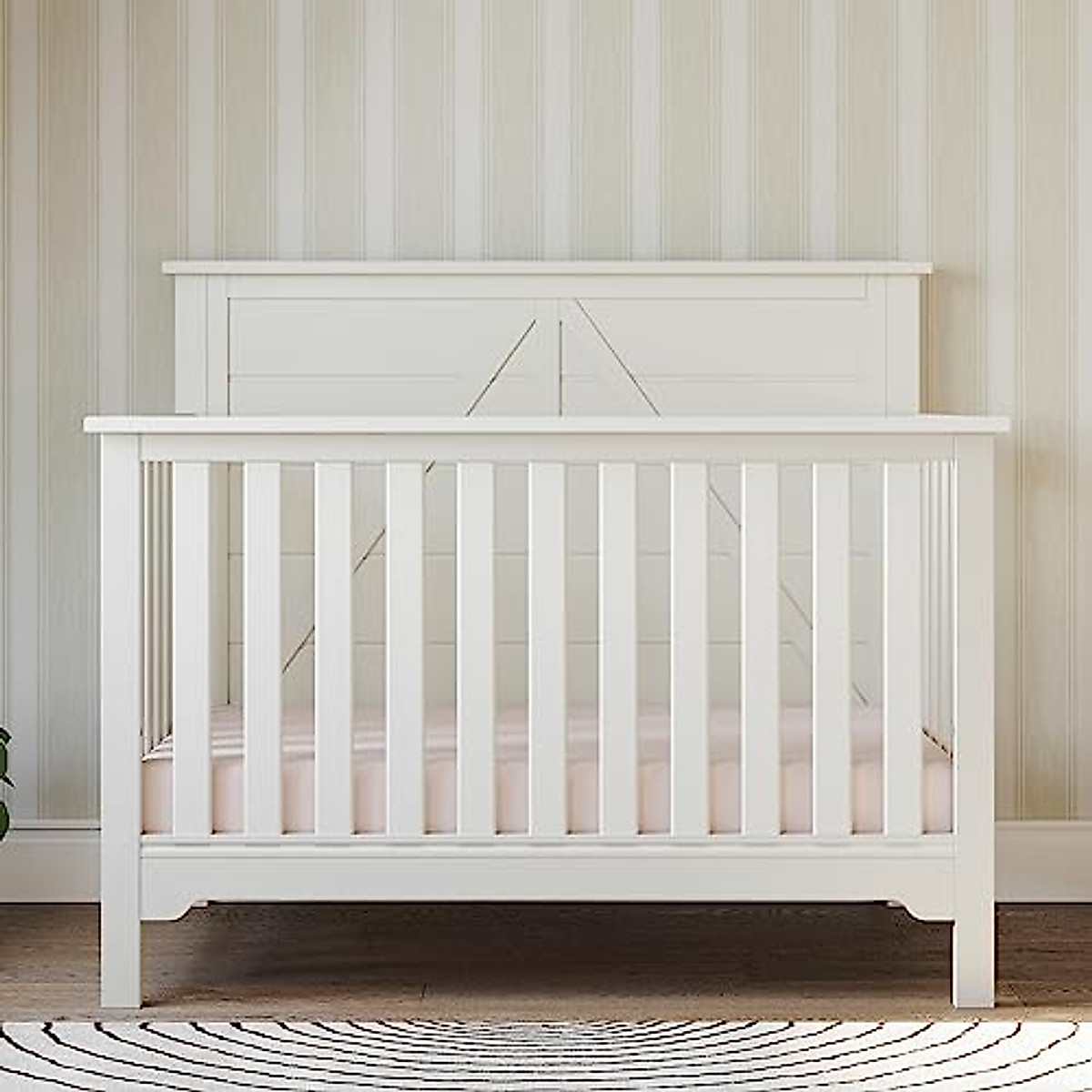 Forever Eclectic Woodland 4-in-1 Convertible Baby Crib, Brushed Cotton