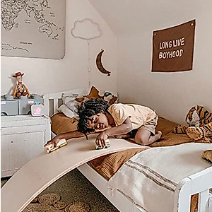 CHTech Long Live Boyhood Banner Wall Flag Wall Art for Nursery Modern Kids Room Decor Kids Banner Brown Flag