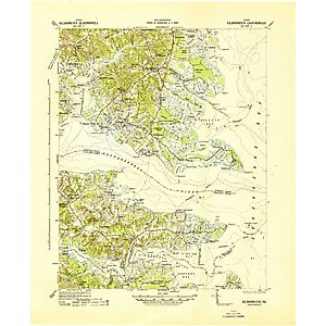 YellowMaps Kilmarnock VA topo map, 1:62500 Scale, 15 X 15 Minute, Historical, 1942, 21.8 x 17.8 in - Tyvek
