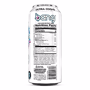 Bang Energy Cotton Candy, Sugar-Free Energy Drink, 16-Ounce (Pack of 12)