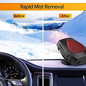 Portable Car Heater Fan,12V 150W Car Fast Heating Defrost Defogger Space Automobile Windscreen Fan Heater Cooling Fan Plug in Cigarette Lighter
