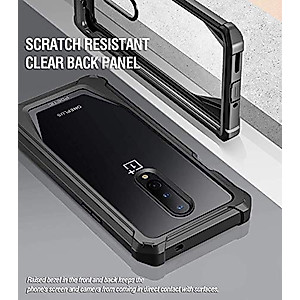 Poetic Guardian for Oneplus 8 Case, [Not Compatible with Verizon Version] Full-Body Hybrid Shockproof Bumper Cover with Built-in-Screen Protector, Black/Clear