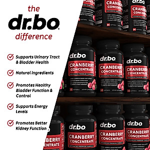 Cranberry Concentrate Pills Supplement Vitamins - UTI Supplements for Women & Men for Urinary Tract Health & Bladder Control Strength - Vitamin C & Cranberries Extract - Kidney Cleanse Detox Capsules