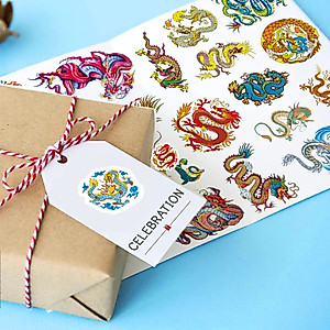 Ancient Dragon Stickers 455Counts Magical Fairy Cartoon Dragon Adhesive Sticker for Water Bottles Art Toys Crafts Kids Boys Toddlers Invitations Envelopes Party Gifts Bags Decor