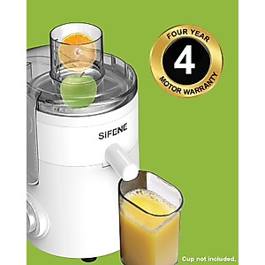 Juicer Machines, SiFENE Compact Centrifugal Juicer Extractor, Juice Maker for Vegetable and Fruit with 3-Speed Setting, Non-BPA, Easy to Clean (White)
