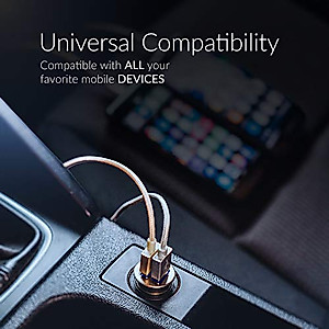 Crave Metal Car Charger [24W 4.8A 2 Port Dual USB] Zinc Alloy Universal Compact 12 Volt Charger, Smart Charge IC Technology