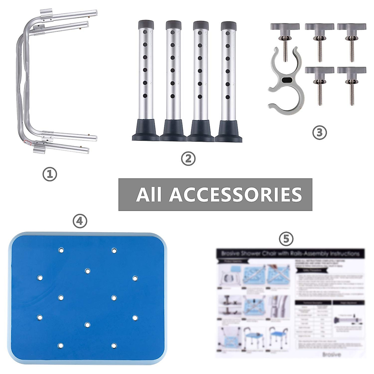 Bath Chair Shower Benches Bench with Arms,Medical Shower Chair Bench Bath Stool Safety Shower Seat for Elderly, Adults, Disabled,Blue Shower Stools and Benches