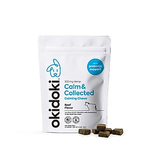 Okidoki Pets Calming Soft Chews for Dogs | Max Potency Hemp Extract |Balanced Mood & Behavior | Nervousness & Separation Anxiety Relief for Dogs | Dog Calming Treat with Hemp Oil - Pack of 1