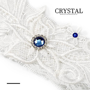 Yikisdy Wedding Bridal Lace Garters White Garter Set Floral Bride Leg Garter Stretch Garter Belt Accessories for Women and Girls (Pack of 2)