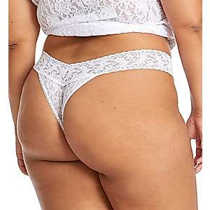 hanky panky, Plus Size Original Rise Thong, White, One Size (14-24)