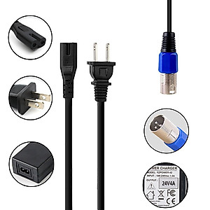 Abakoo 24V 4A Battery Charger for Jazzy,Go-Go Pride Ezip 400 500 650 750 900 Mountain Trailz IZIP I25 IZIP I300 IZIP I350 IZIP I500 Mpv5 Mpv4 Pronto m41