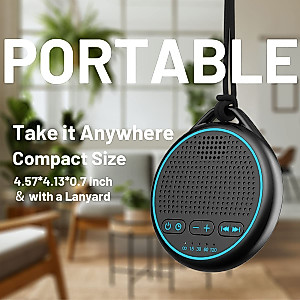 Fourair White Noise Sound Machine with 25 Soothing Sounds Portable Lanyard for Travel Powered by USB or Battery 32 Volume Levels 5 Timers and Memory Function for Baby Kids Adults Sleeping