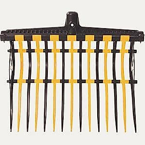 Noble Equestrian Adjustable Wave Fork for Muck, Manure, & Heavy Duty Farm Work, Hunter/Gold