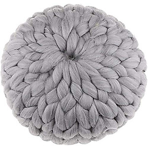 Knot Pillow Wool Hand Knitted Cushion Toy Decorative Cushion Home Accessories - Gray