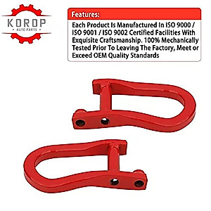 KOROP AUTO PARTS 84192871 Tow Hooks (1 Pair) Fits 2007-2019 GMC Sierra 1500, 2007-2019 Chevy Silverado 1500 Recovery Hook (Red)