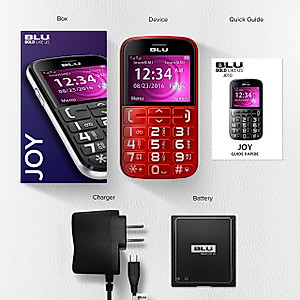 BLU JOY - 2.4", Factory Unlocked Phone - Red