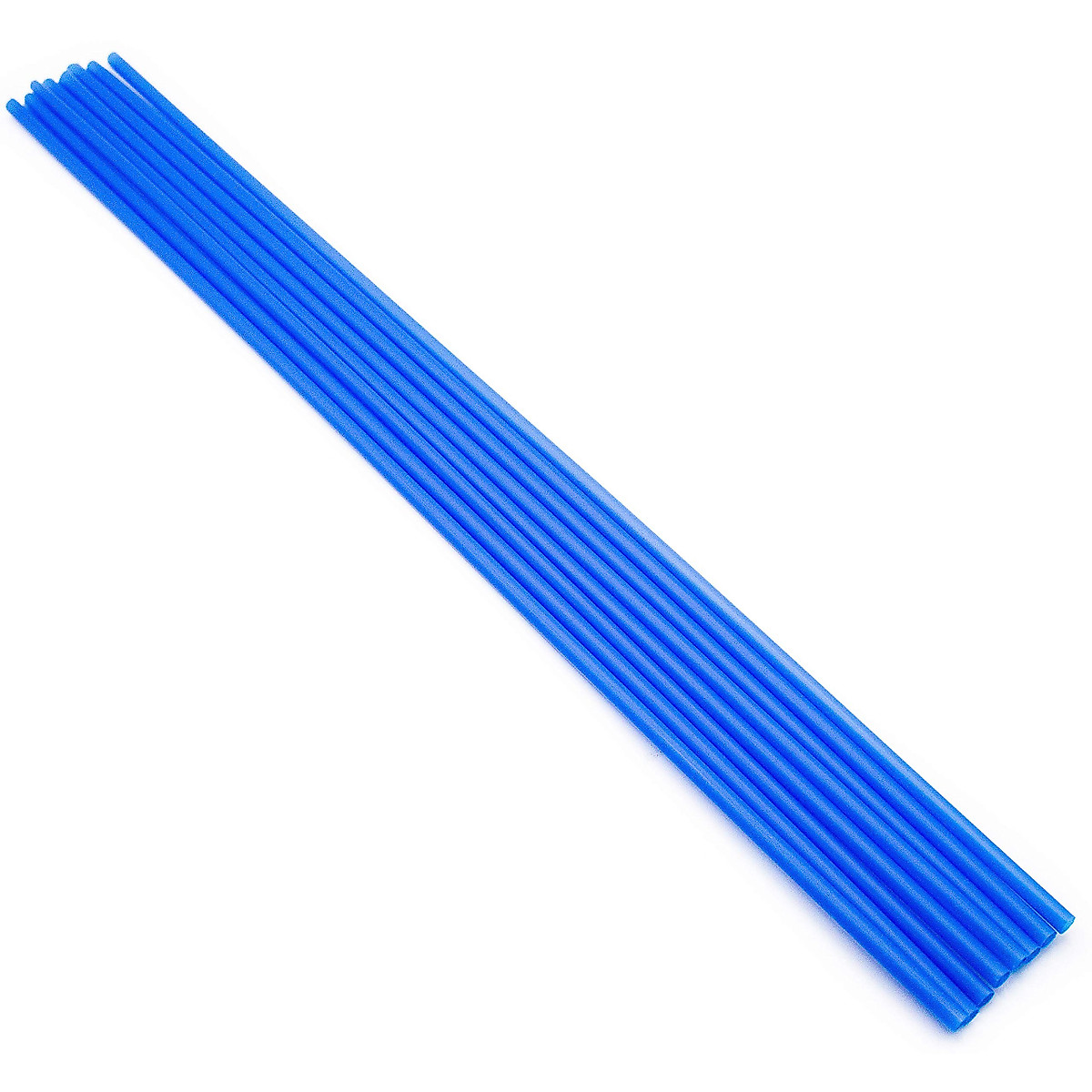 Made in USA Pack of 250 Unwrapped BPA-Free Plastic Slim Extra Long Drinking Straws (Blue - 18" X 0.21")