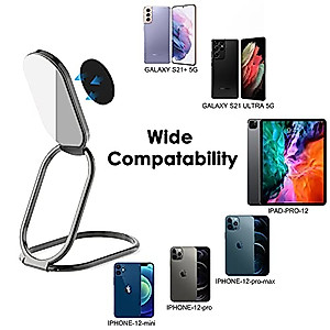 Phone Ring Holder Finger Kickstand, 360° Rotation Cell Phone Ring Holder Stand Metal Phone Back Grip for Magnetic Car Mount Foldable Cell Phone Stand Compatible with Most Smartphones