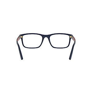 Polo Ralph Lauren Men's PH2212 Rectangular Prescription Eyewear Frames, Matte Navy Blue/Demo Lens, 55 mm