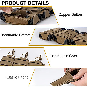IDOGEAR Tactical Mag Pouch Open-Top Triple Molle Magazine Pouch for M4 M14 M16 AK AR-15 556 Rifle Magazines (Coyote Brown)