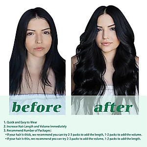 GOO GOO Hair Extensions Real Human Hair New Dark Brown 7pcs 115g 20 Inch Hair Extensions Real Hair Extensions Clip in Human Hair Straight Thick Hair Extensions for women