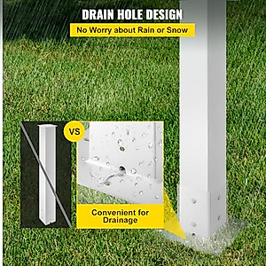 VEVOR Mailbox Post, 43" High Mailbox Stand, White Powder-Coated Mail Box Post Kit, Q235 Steel Post Stand Surface Mount Post for Sidewalk and Street Curbside, Universal Mail Post for Outdoor Mailbox